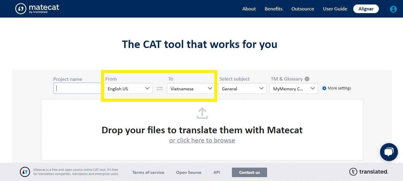 MateCat - Công cụ dịch thuật trực tuyến hoàn toàn miễn phí
